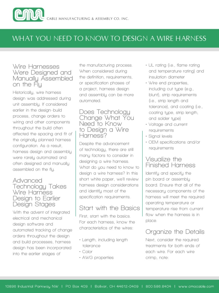 What You Need To Know To Design A Wire Harness | PDF | Electrical ...