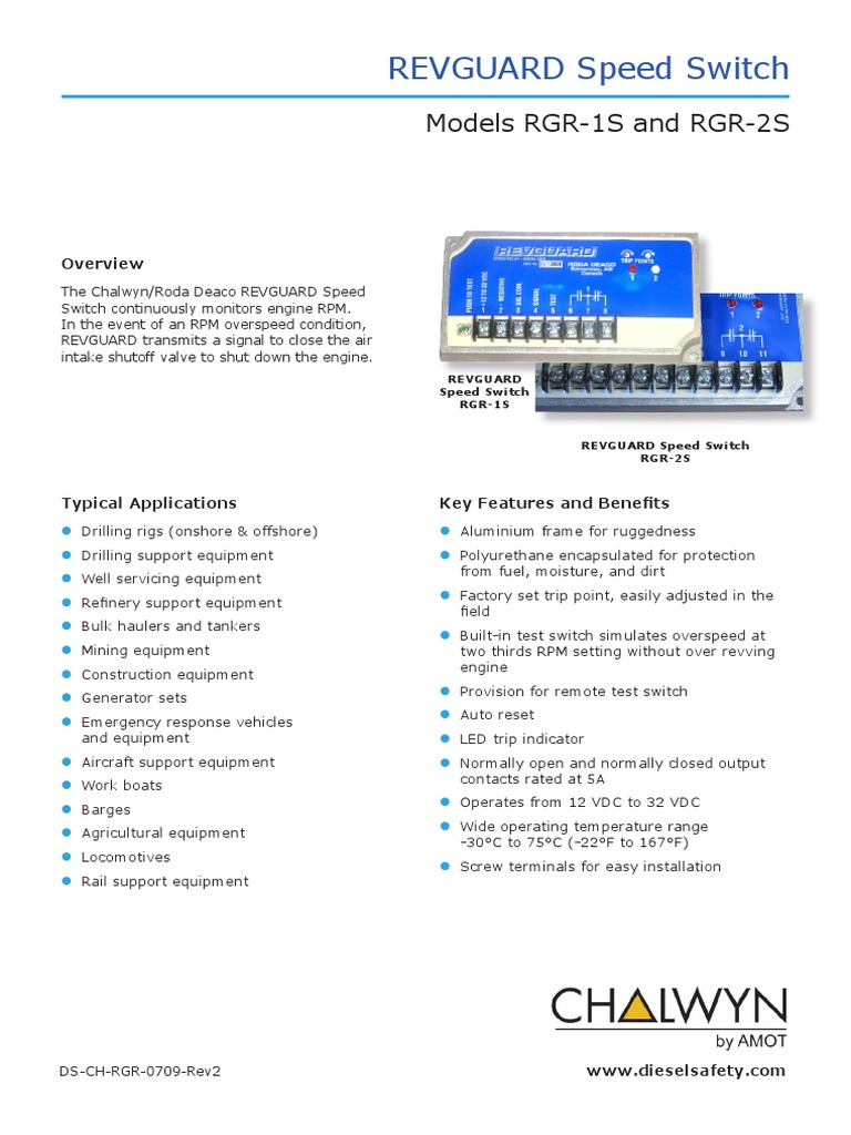 REVGUARD Speed Switch: Models RGR-1S and RGR-2S | PDF | Switch ...