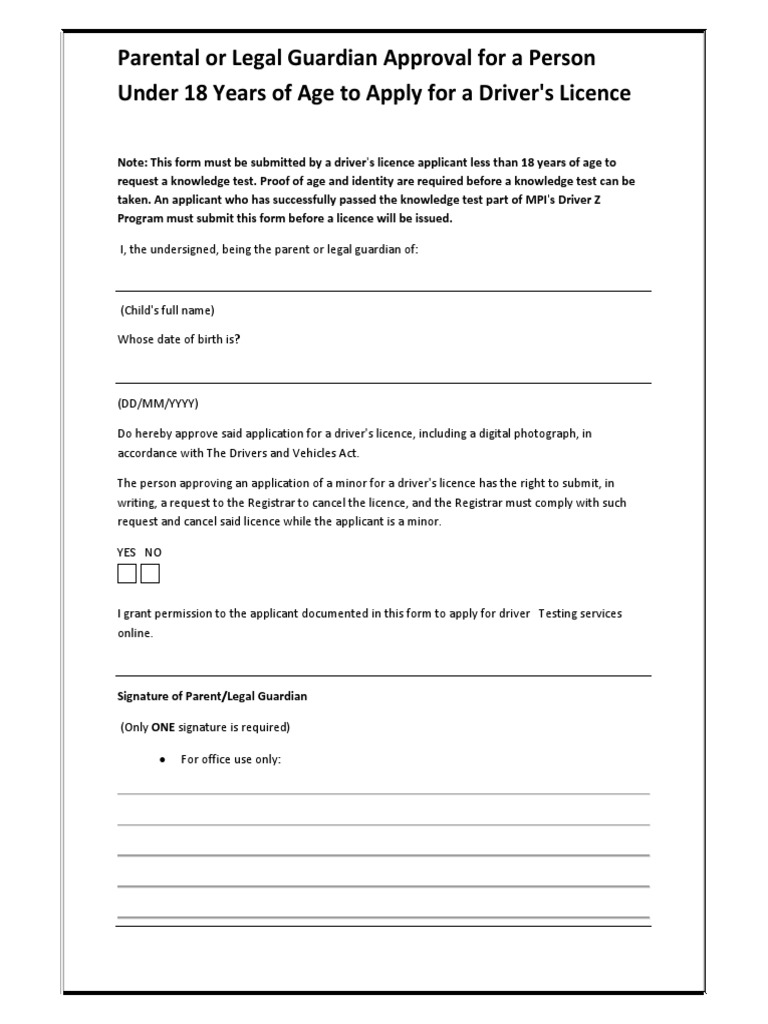 Parents Consent Form For Age 16 To 18 PDF | PDF