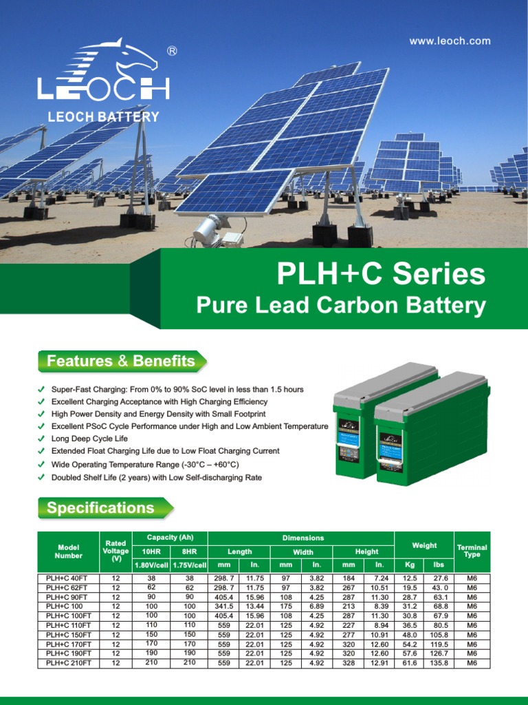 +C Series: Pure Lead Carbon Battery | PDF | Energy Storage | Electric Power