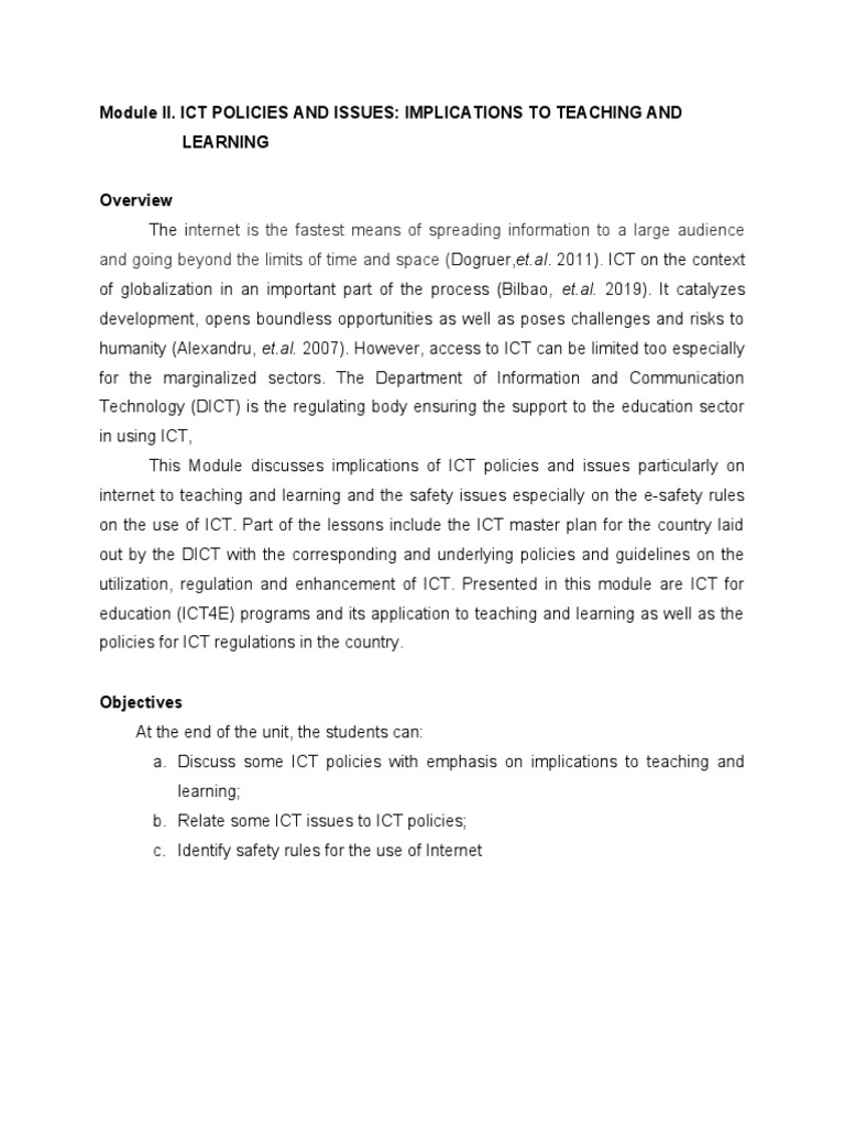 Ictb Policies and Safety Issues. | PDF | Educational Technology ...