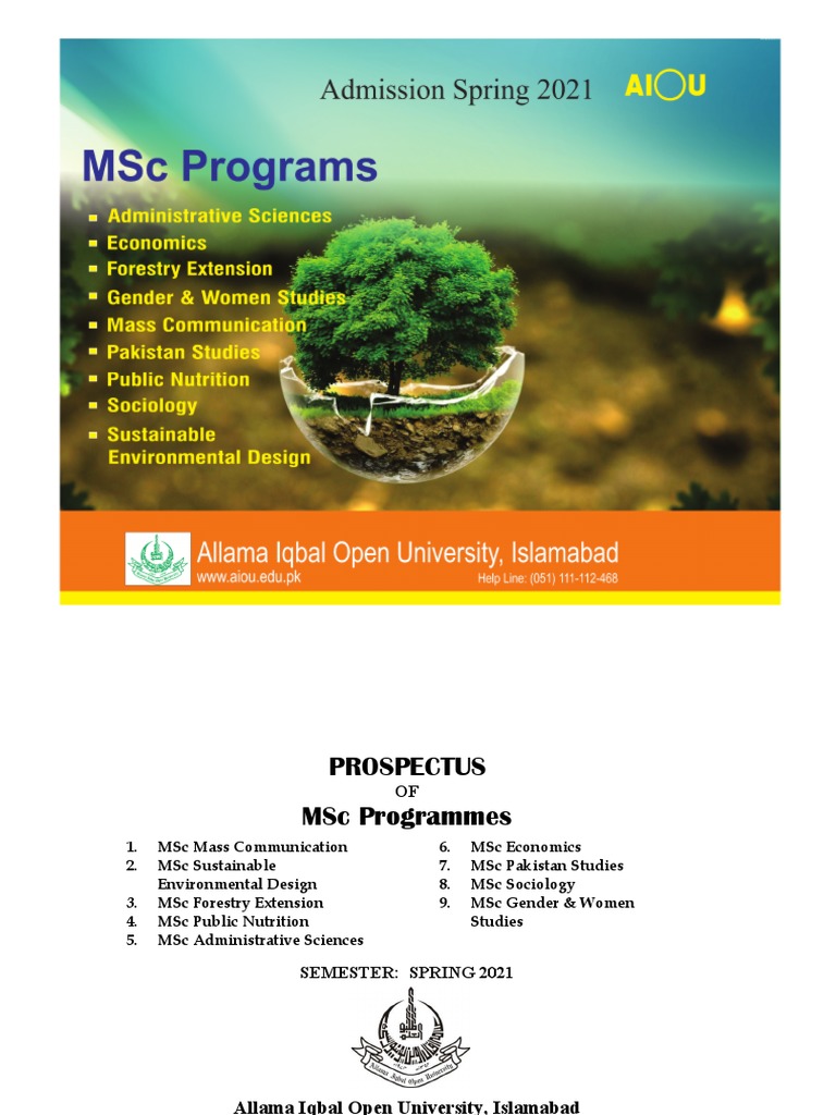 MSc Programmes Prospectus 2021 | PDF | Thesis | Master Of Science