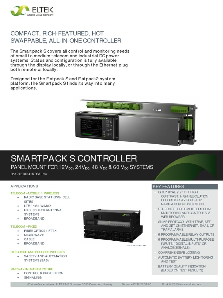 Elteck Smartpack Controller | PDF | Relay | Telecommunication
