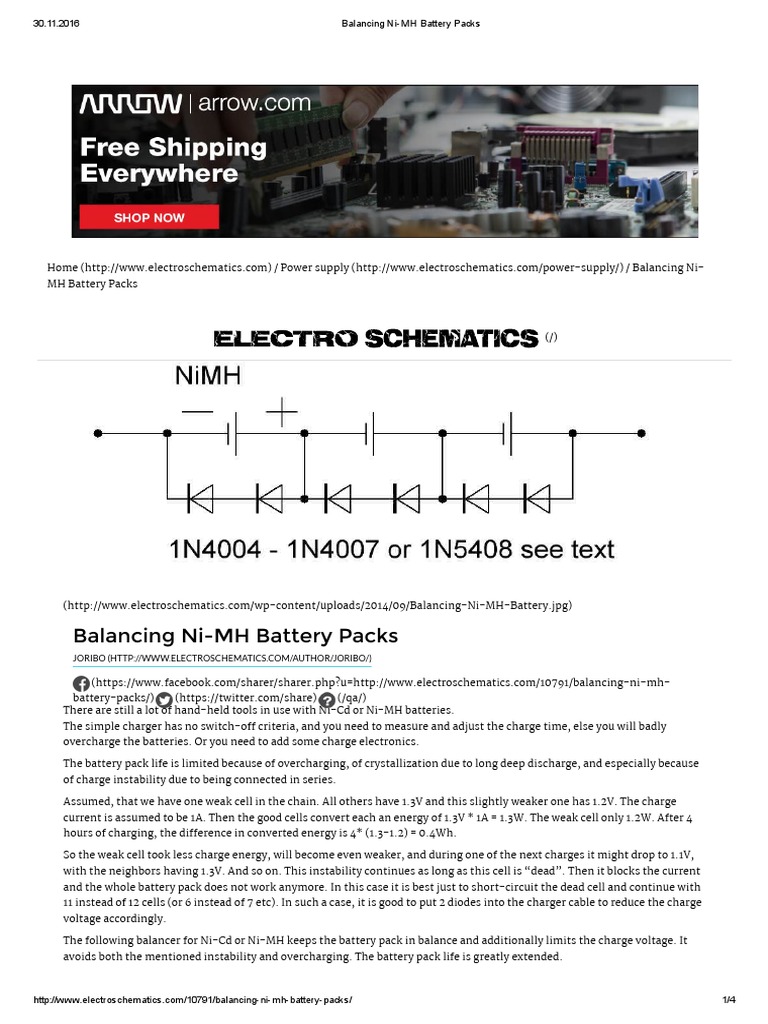 Balancing Ni-MH Battery Packs Guide | PDF | Battery Charger ...