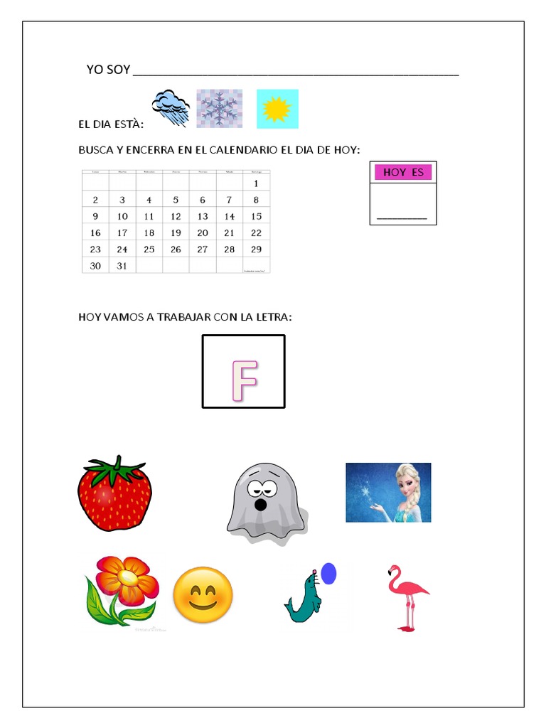 Actividades Letra F | PDF