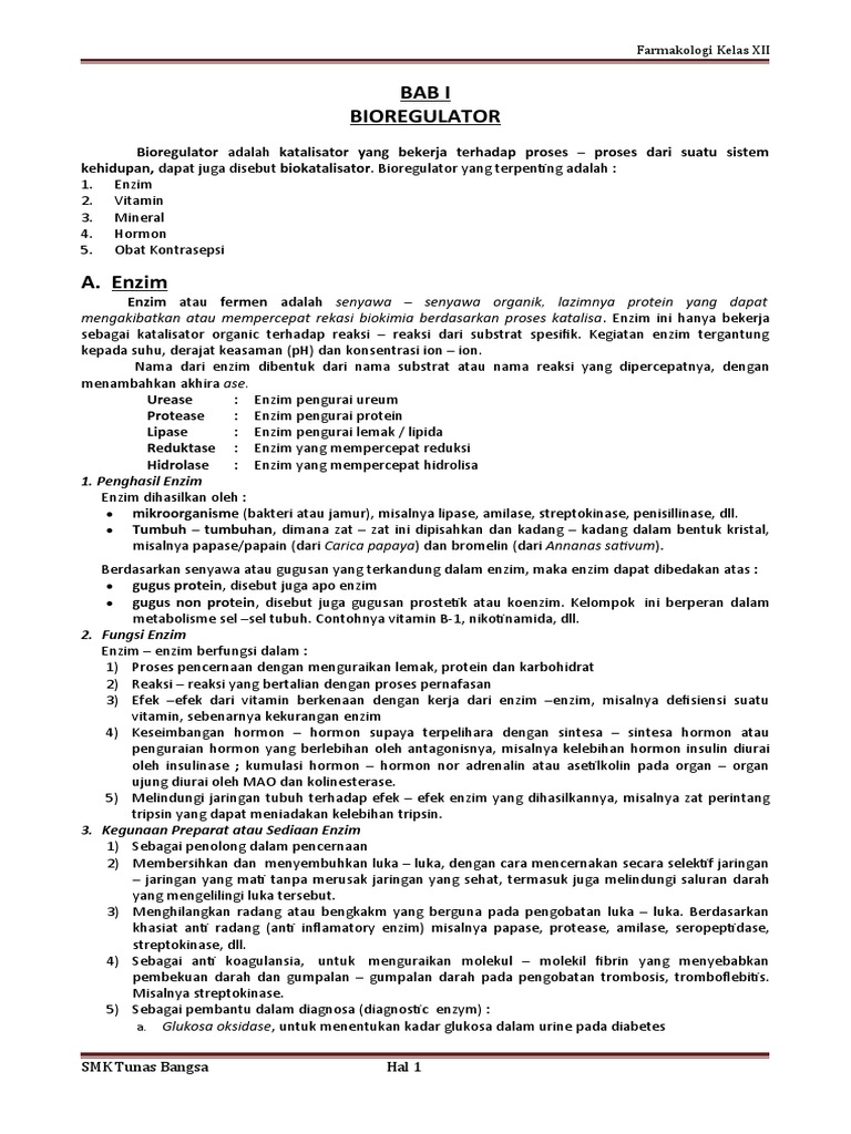 Bab 1 - Bioregulator - Enzim, Vitamin, Mineral | PDF