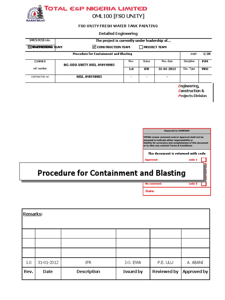 Containment and Blasting Procedure | PDF | Humidity | Abrasive