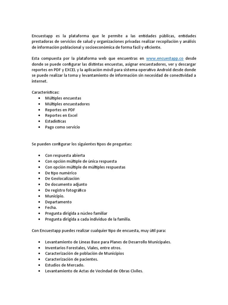 Plataforma Encuestapp: Encuestas Efectivas | PDF