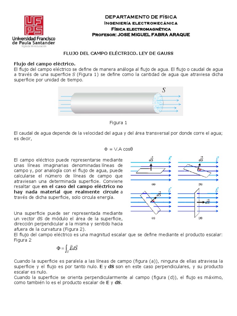Flujo Electrico, Ley de Gauss | PDF | Campo eléctrico | Electrostática
