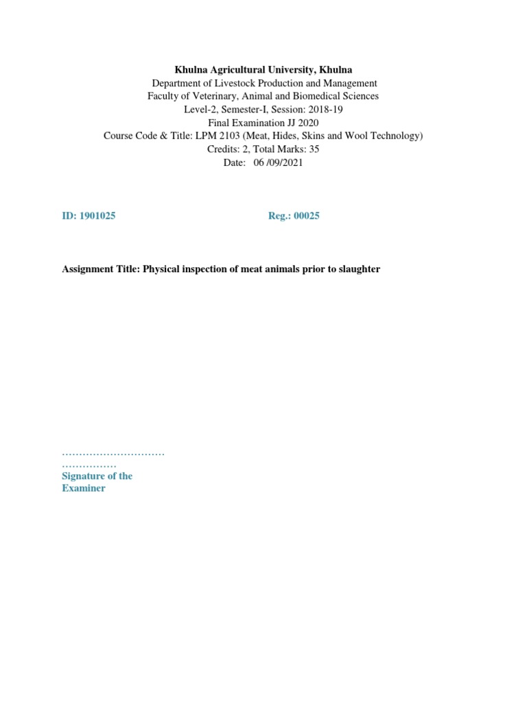 Veterinary Meat Inspection Guide | PDF | Animal Slaughter | Meat