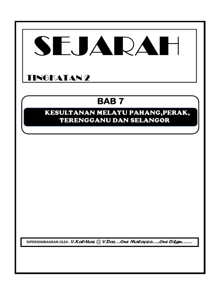 Nota Sejarah Tingkatan 2 Bab 7 | PDF