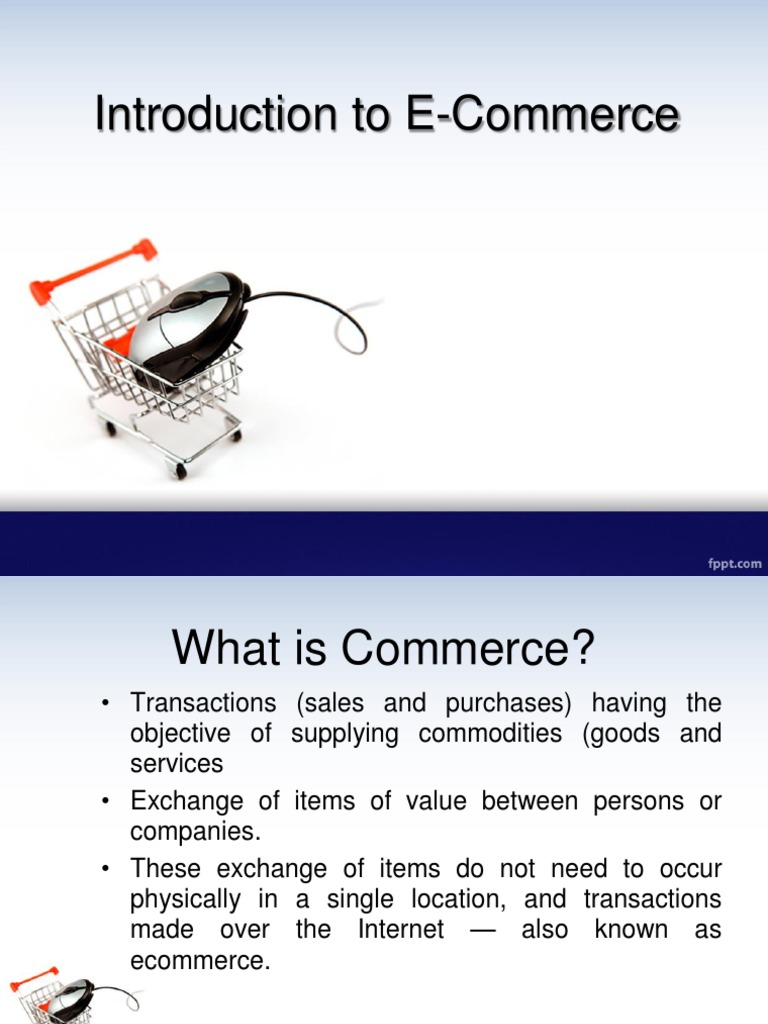 Introduction To E-Commerce | PDF | E Commerce | Electronic Business