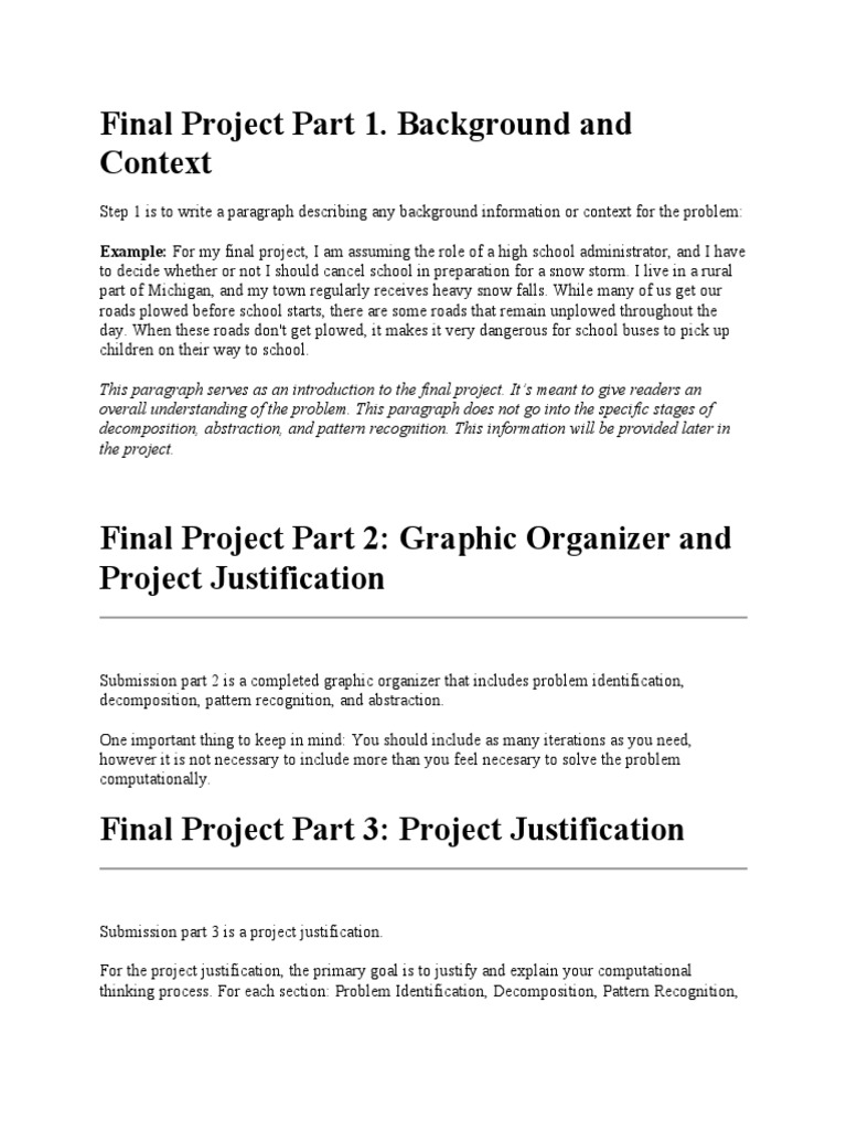 Final Project Part 1. Background and Context | PDF | Thought | Algorithms