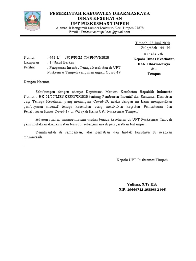 SURAT Pengajuan Insentif | PDF