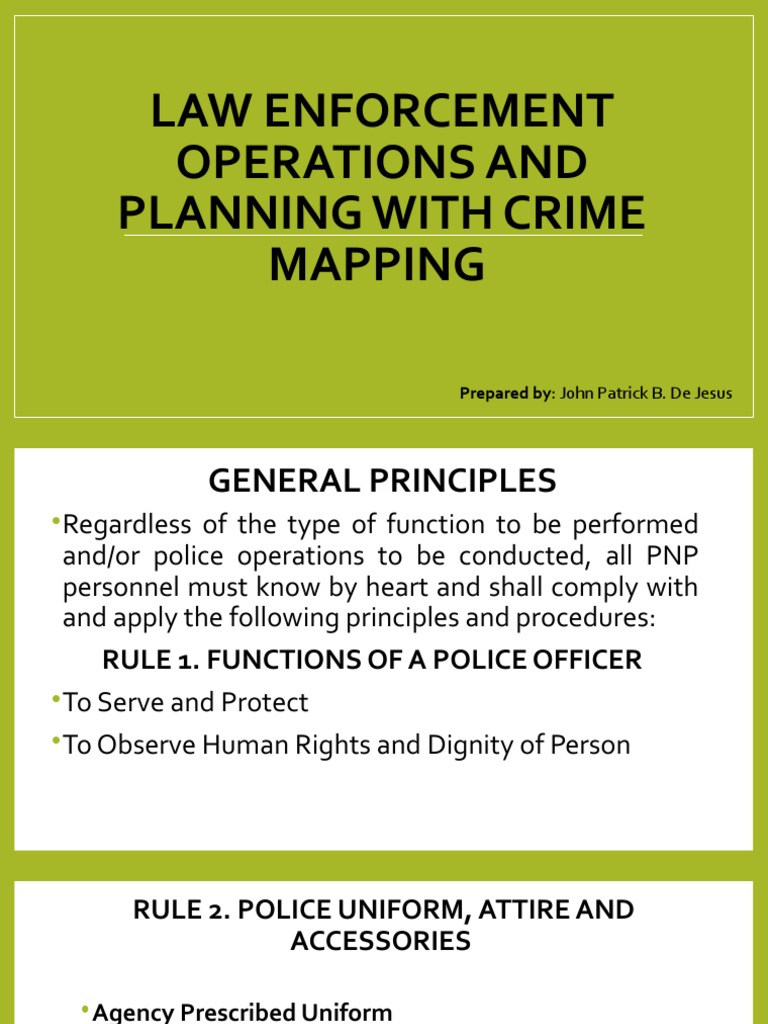 Law Enforcement Operations and Planning With Crime Mapping: Prepared By ...