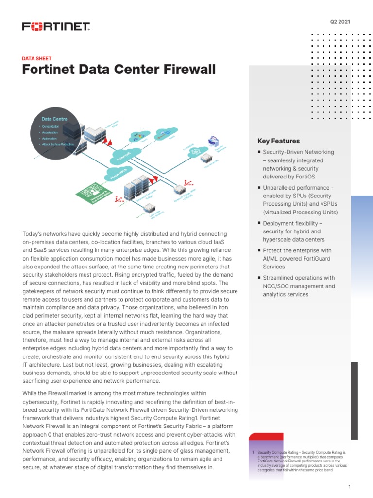Fortinet Data Center Firewall | PDF | Computer Network | Cloud Computing