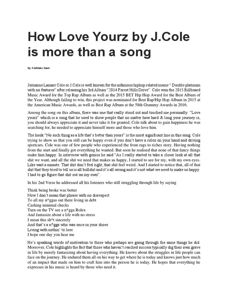 J Cole Song Lyrics