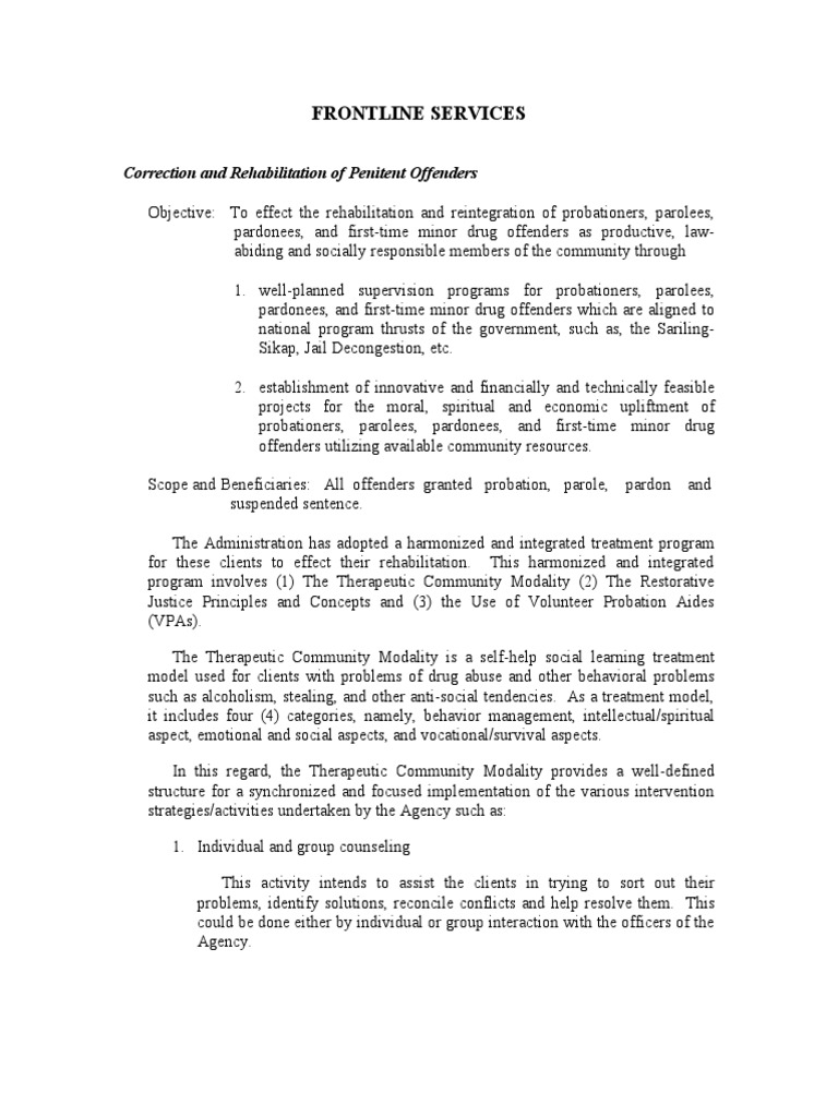 Therapeutic Community Modality Program | PDF | Probation | Parole