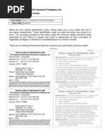 Texas Liability Insurance Card | PDF | Insurance | Service Industries