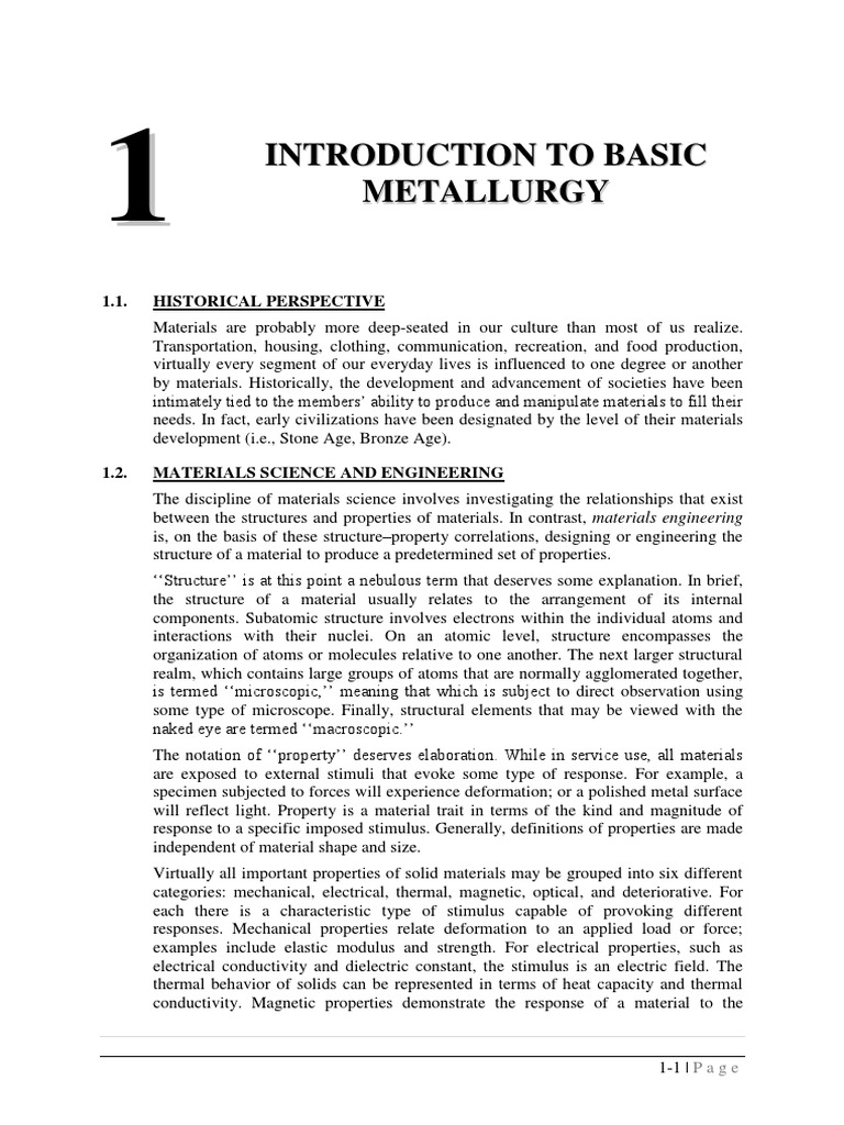 Chapter 1 Introduction To Basic Metallurgy Pdf Dislocation