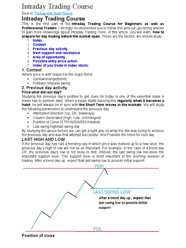 Intraday Trading Course for Beginners | PDF | Day Trading | Market ...