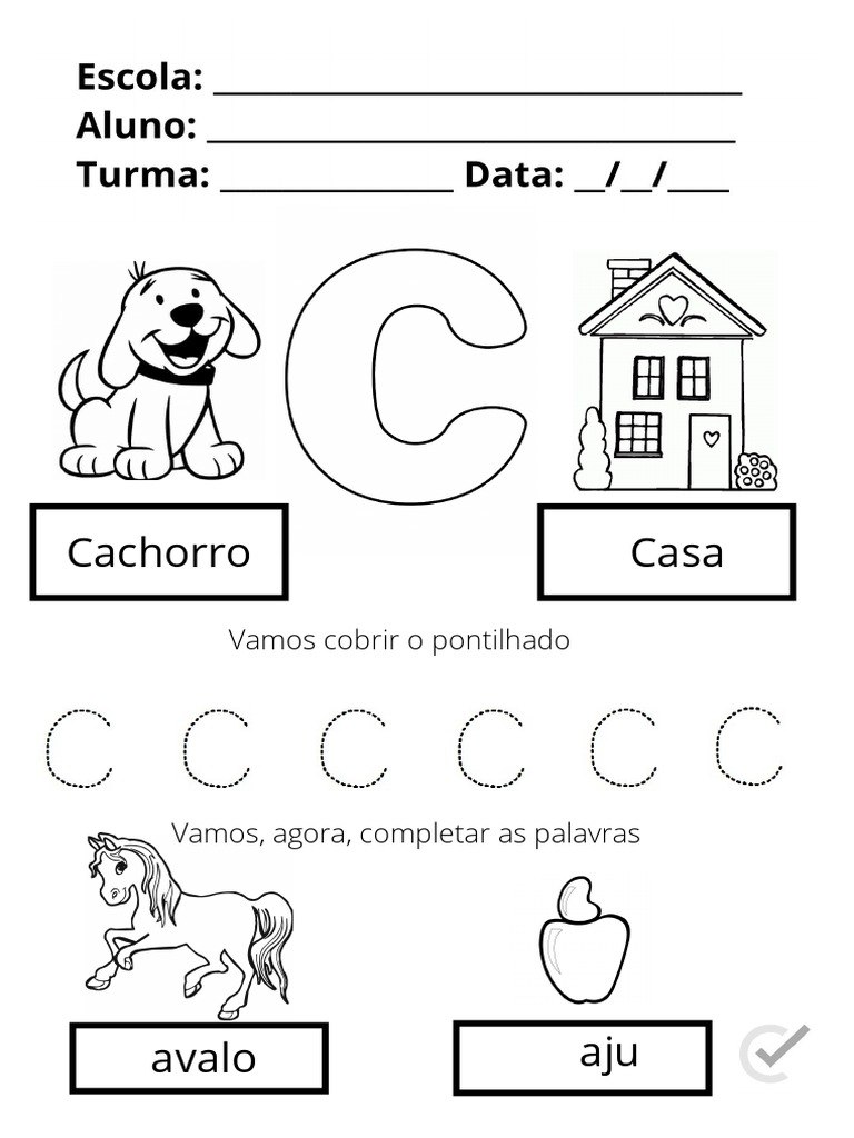 Atividades de Alfabetizacao Letra C 20 | PDF