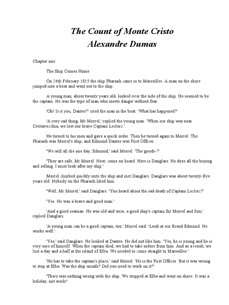 The Count of Monte Cristo Alexandre Dumas | PDF | The Count Of Monte ...