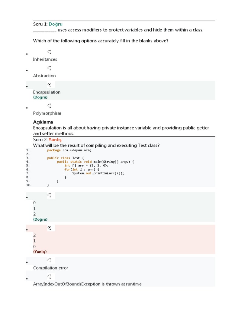 Java Oca Test 1 Neticeler | PDF | Class (Computer Programming) | Method ...
