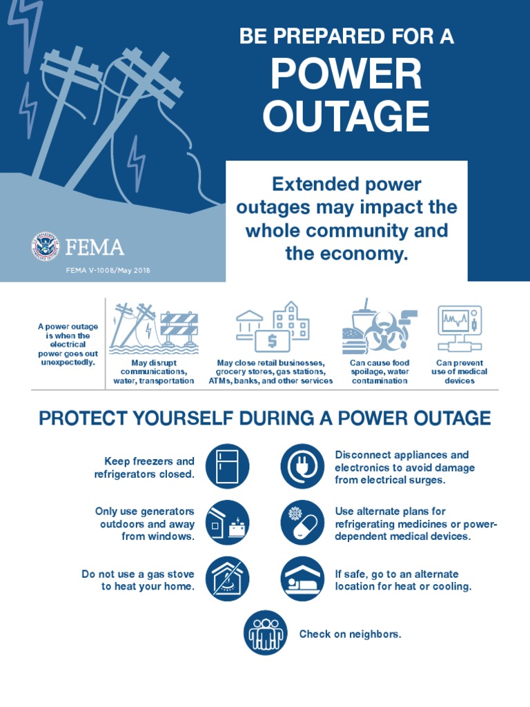 Power Outage Information Sheet | PDF | Refrigerator | Foods