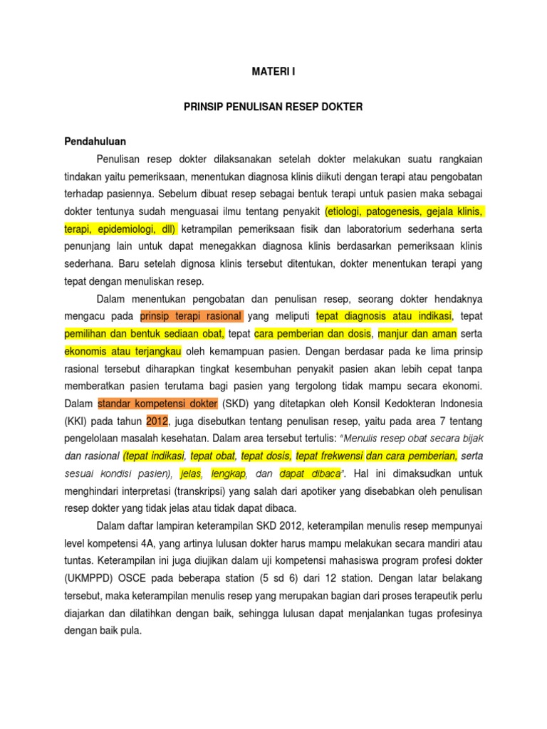 Panduan Menulis Resep Dokter | PDF