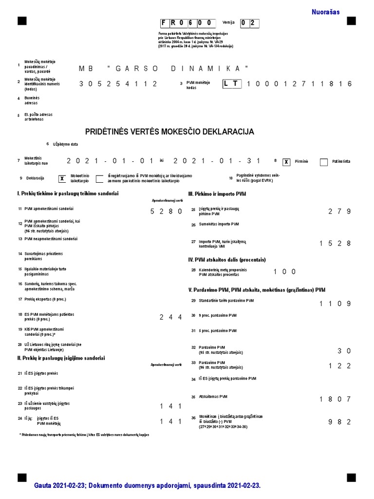 Form FR0600 | PDF