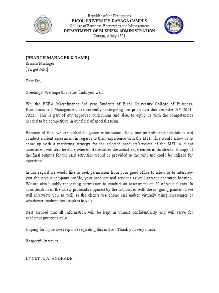 Communication Letter Sample | PDF