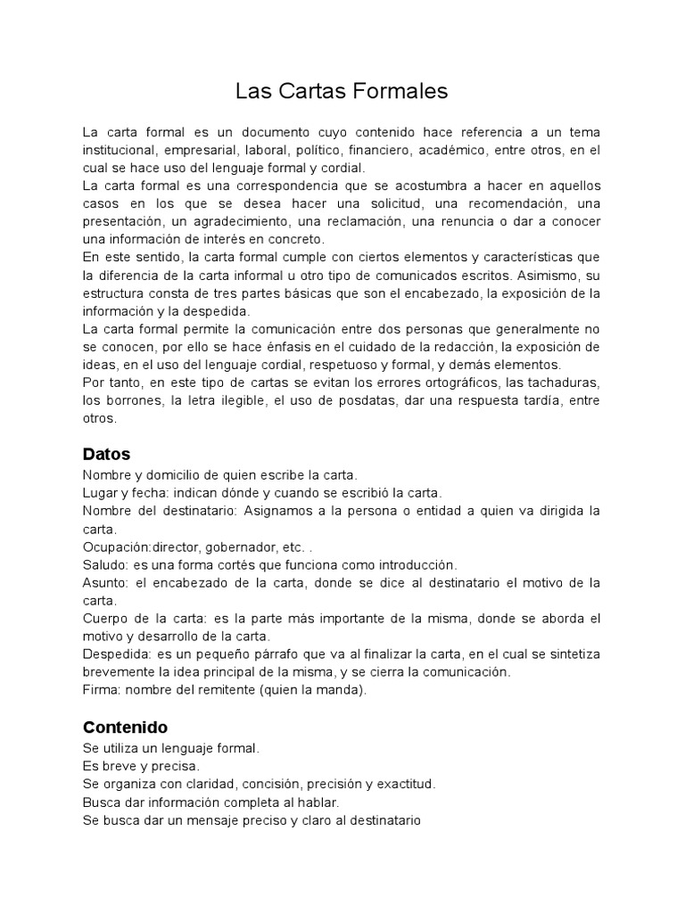 Las Cartas Formales | PDF | Sello de correos | Sistema postal