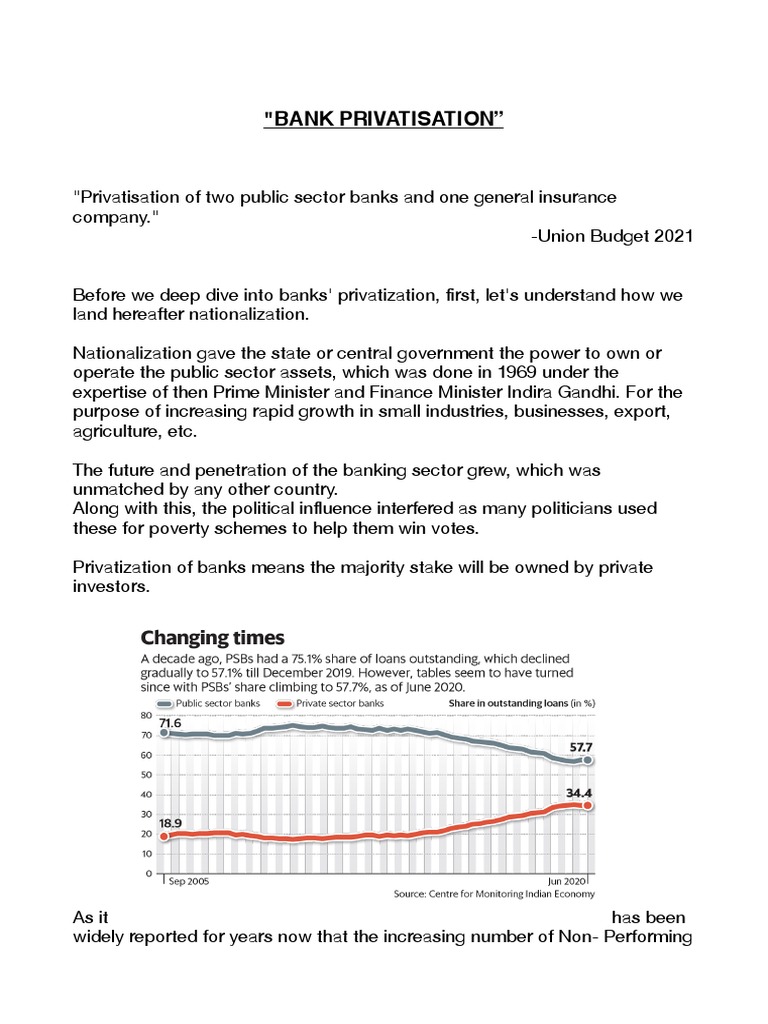 Bank Privatisation | PDF | Banks | Privatization