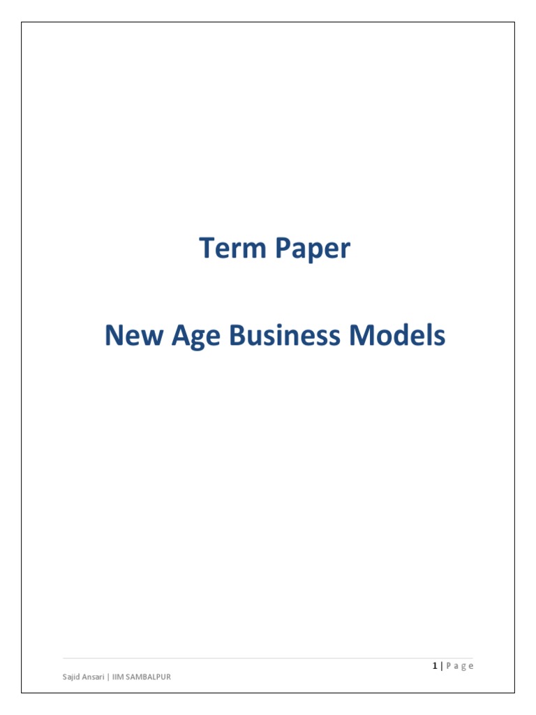 New Age Business Models | PDF | Business Model | Subscription Business ...