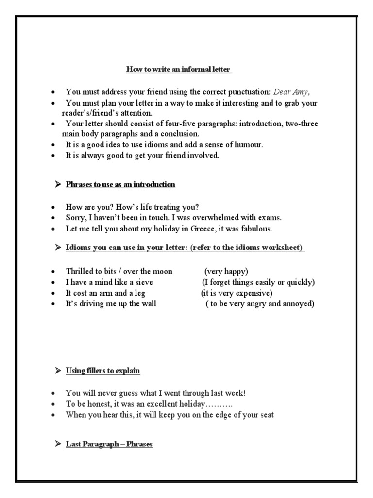 Writing Informal Letters Made Easy | PDF