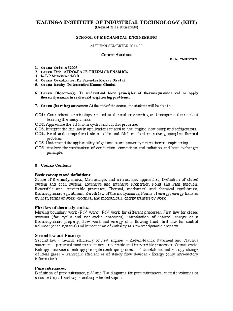 Atd Course Handout | Download Free PDF | Thermodynamics | Heat