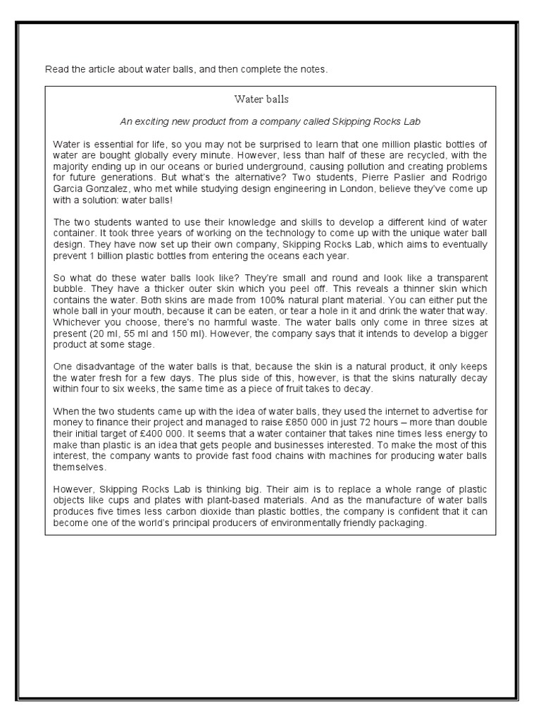 Water Balls: An Exciting New Product From A Company Called Skipping ...