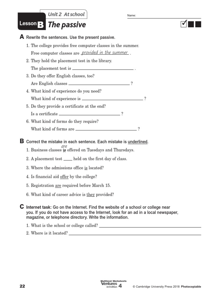 Lesson B Worksheets. Print or Copy in Your Notebook-2 | PDF | Mass ...