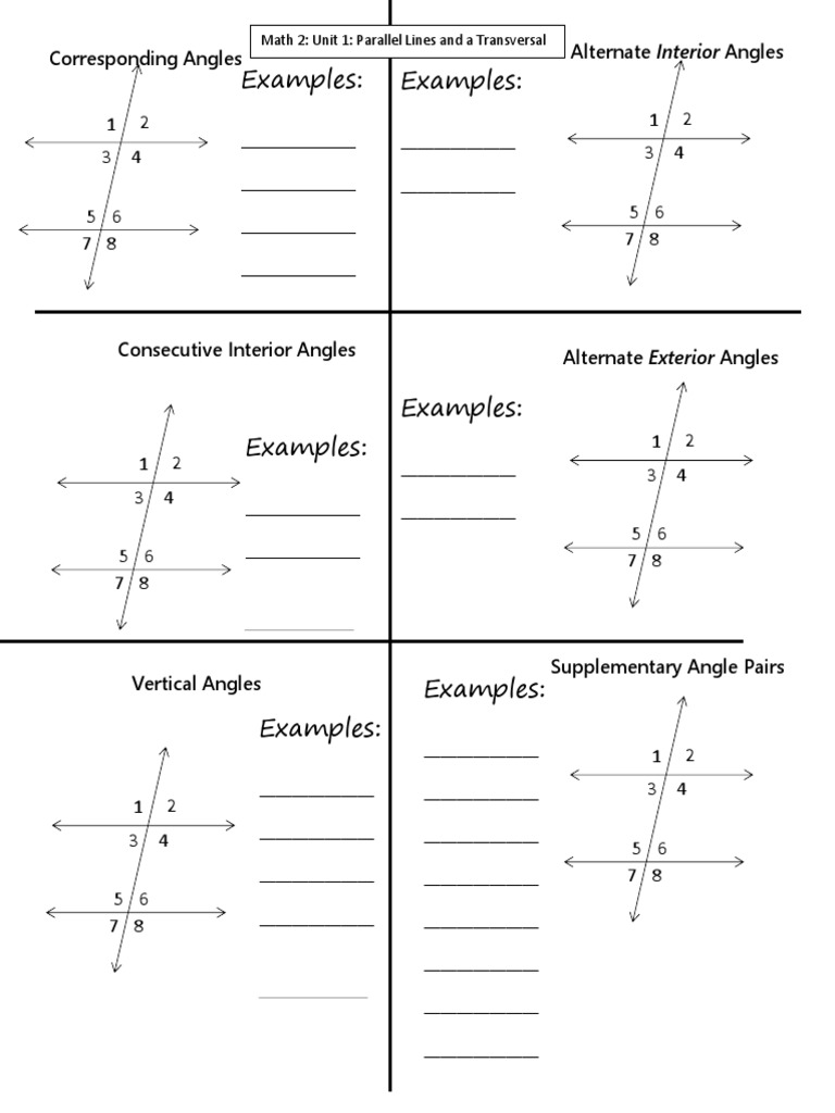 Day Three - Parallel Lines Transversal Notes | PDF | Angle | Geometry