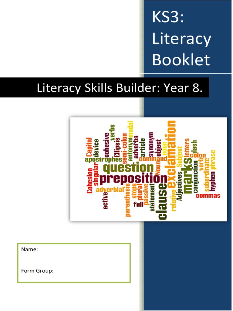 Year 8 Literacy SPAG Workbook | PDF | Sentence (Linguistics) | Comma