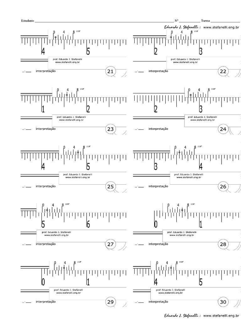 Ejercicios de Fracciones en Pulgadas | PDF