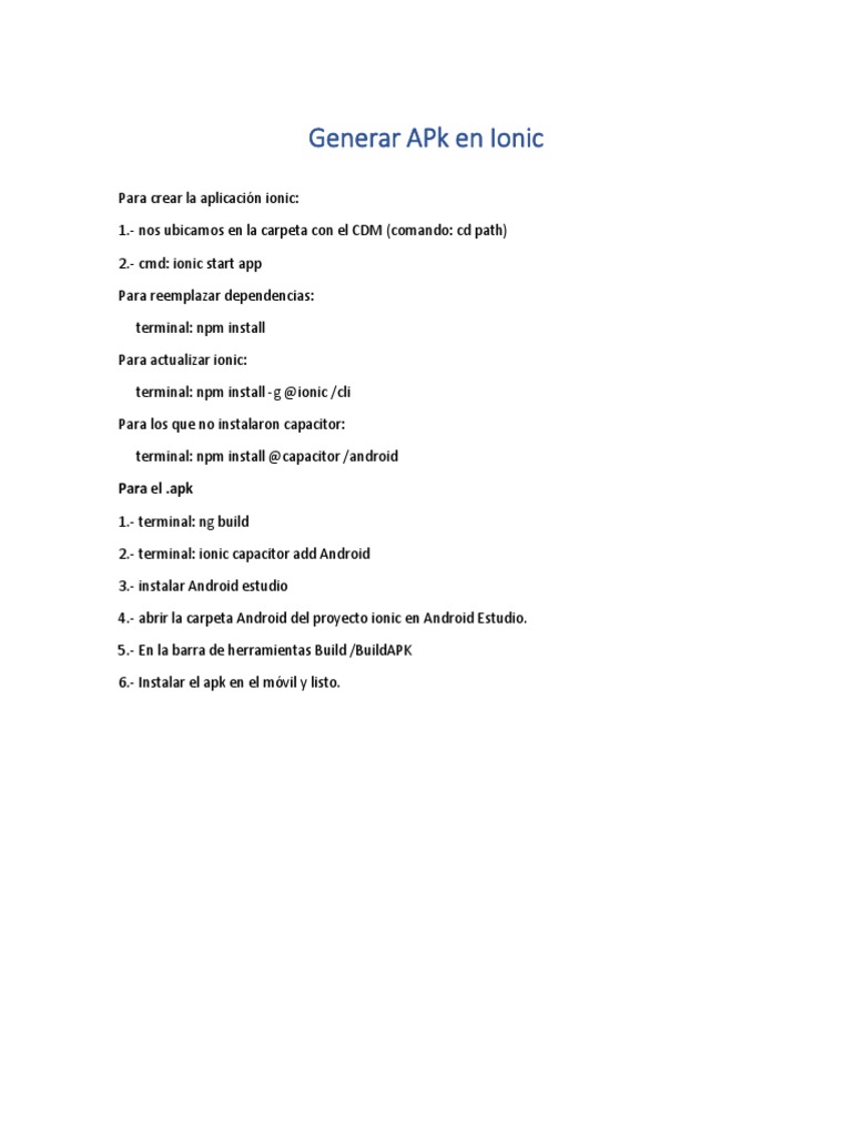 Generar APk en Ionic | PDF | Negocios | Informática