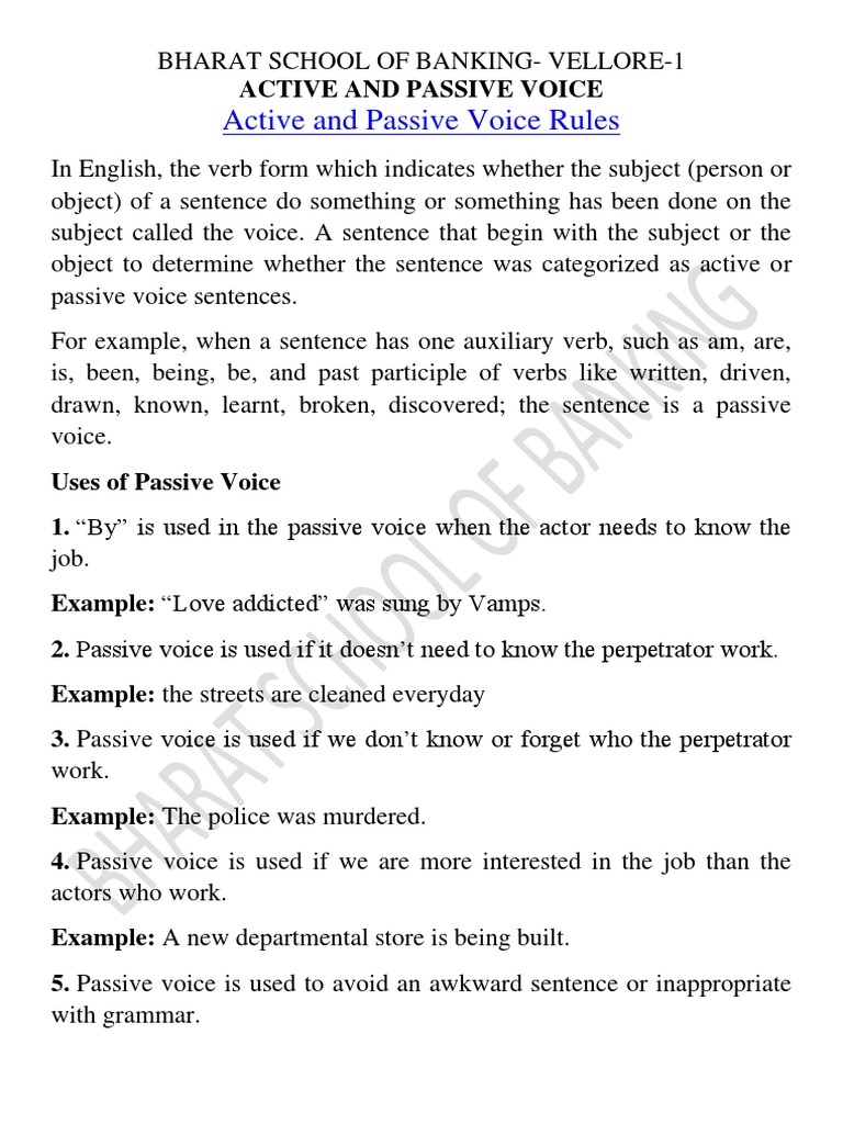 Active vs Passive Voice Guide | PDF | Verb | Morphology