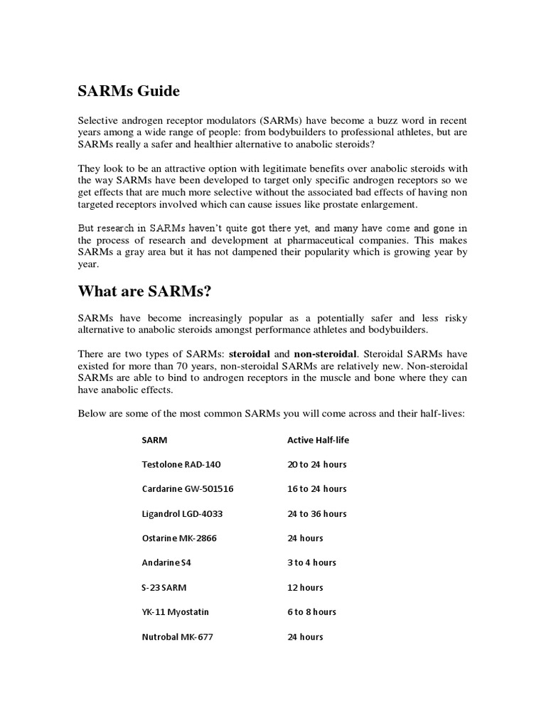 Sarms Guide: Sarm Active Half-Life | PDF | Self-Improvement
