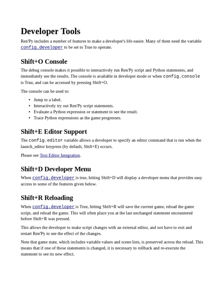 Developer-Tools-Renpy 1 | Download Free PDF | Command Line Interface | System Software