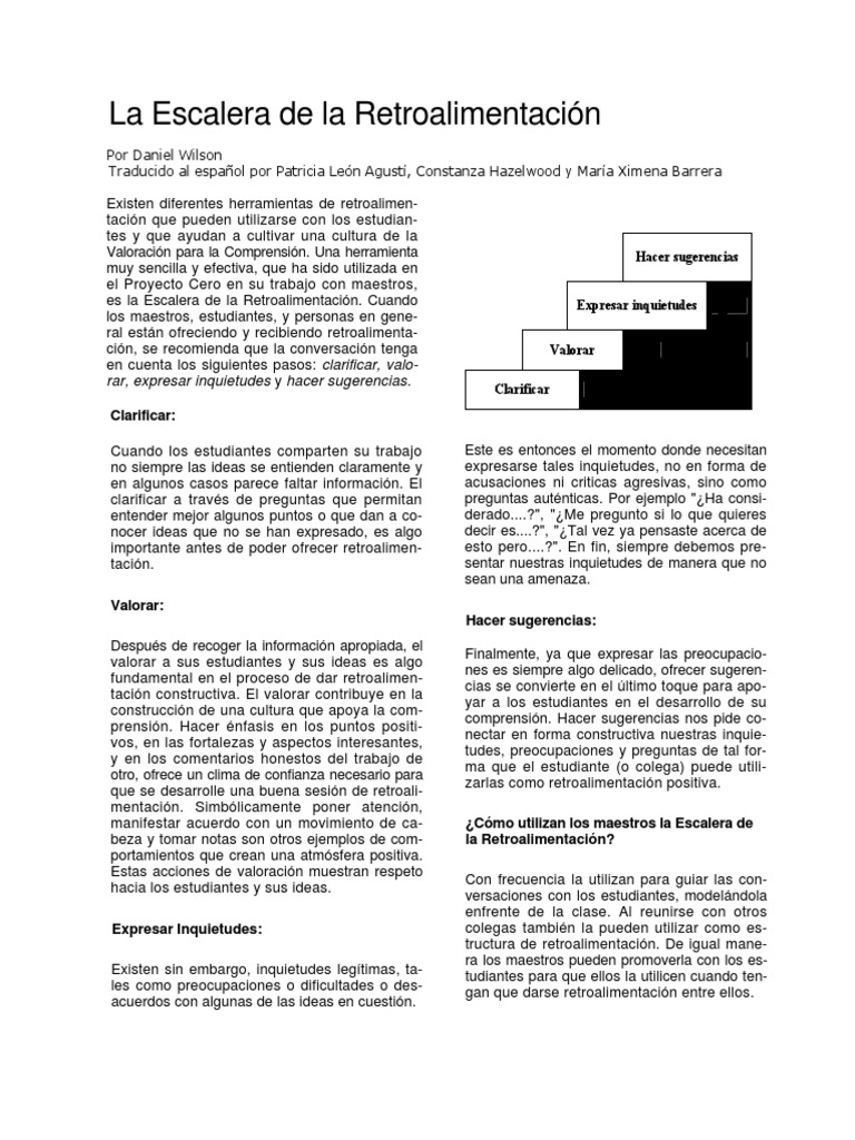 Wilson - La Escalera de La Retroalimentación | PDF | Cognición