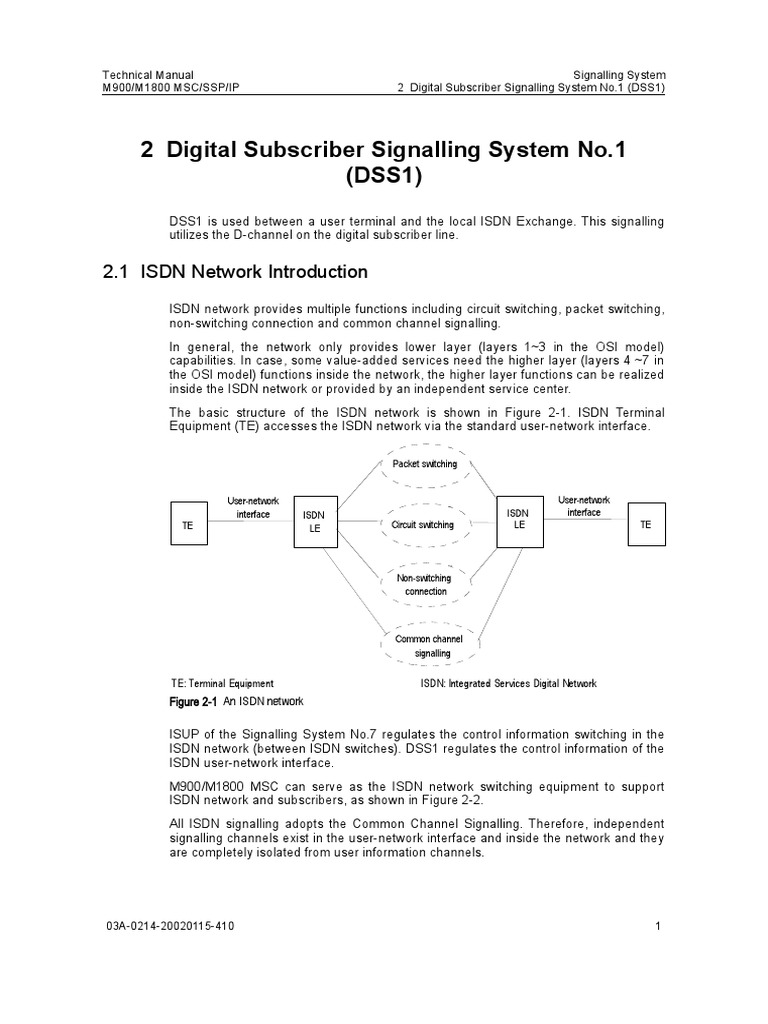 An In-Depth Look at Digital Subscriber Signalling System No. 1 (DSS1) in Integrated Services ...