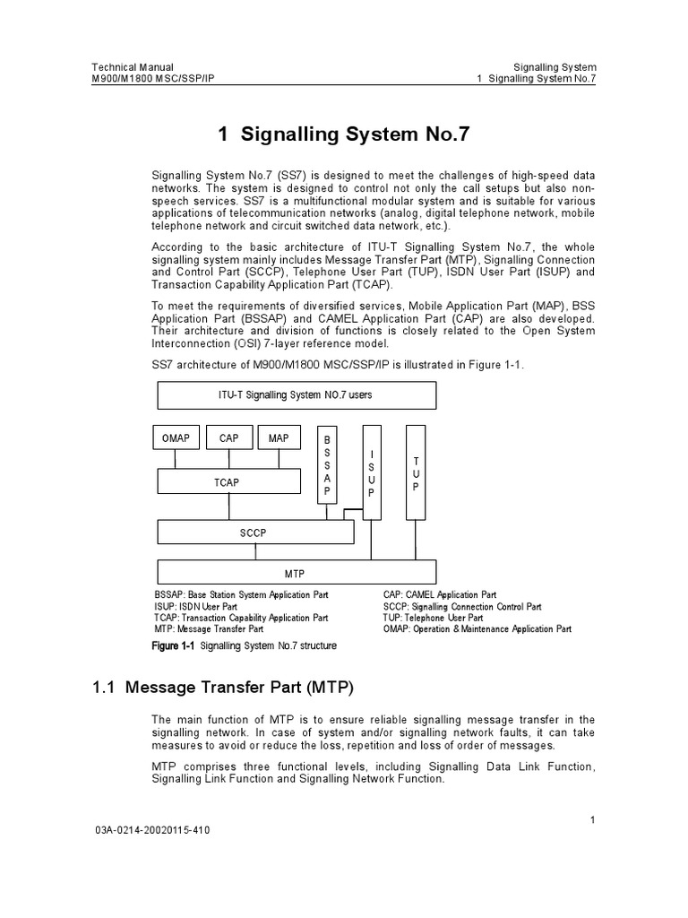 1-Signalling System No.7 | PDF | Computer Network | Computer Networking