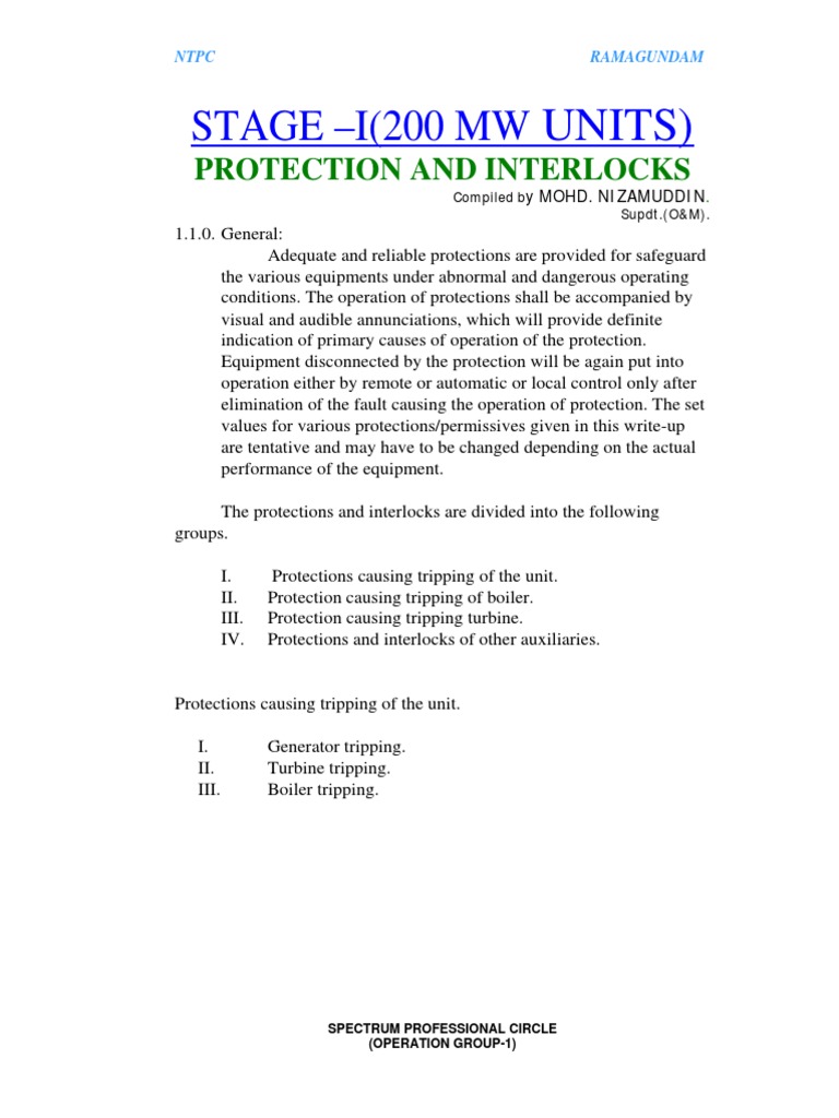 Protection And Interlocks Pdf Boiler Pump